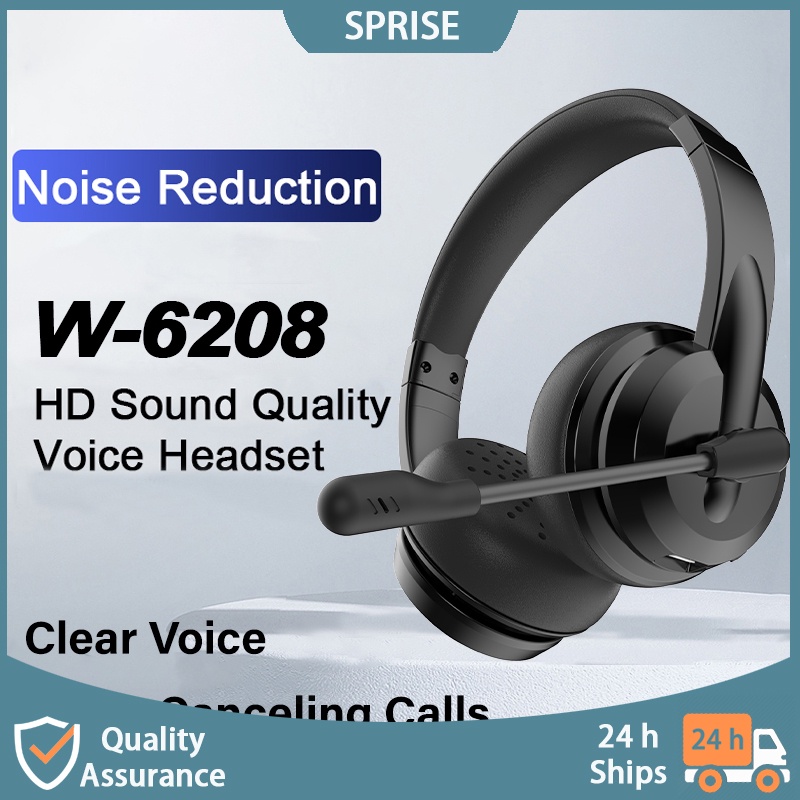 SPRISE W6208 Bluetooth Headset Wireless Noise Cancelling Conference ...