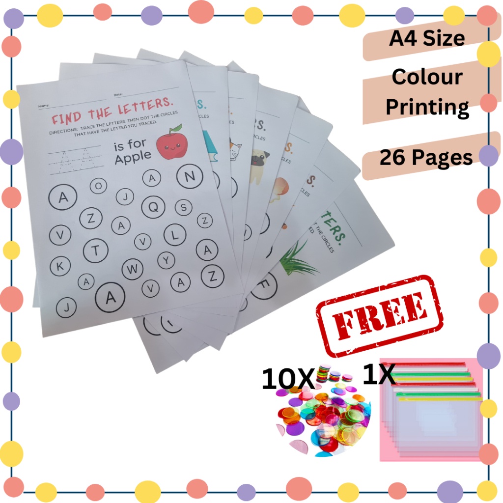 [HARDCOPY] Alphabets worksheet for kids Find the letters Tracing ABC ...