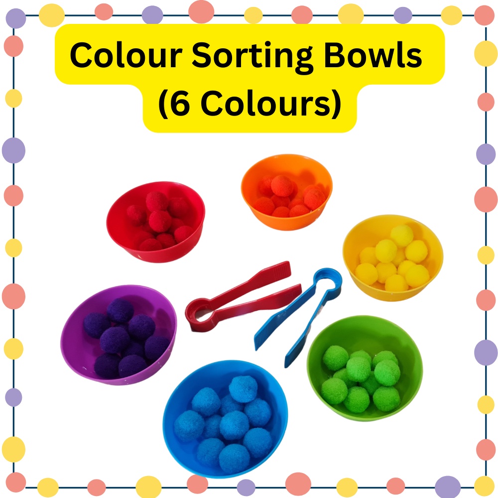 Colour Sorting Toys Counting Matching Cup Pom Pom Montessori Activity ...