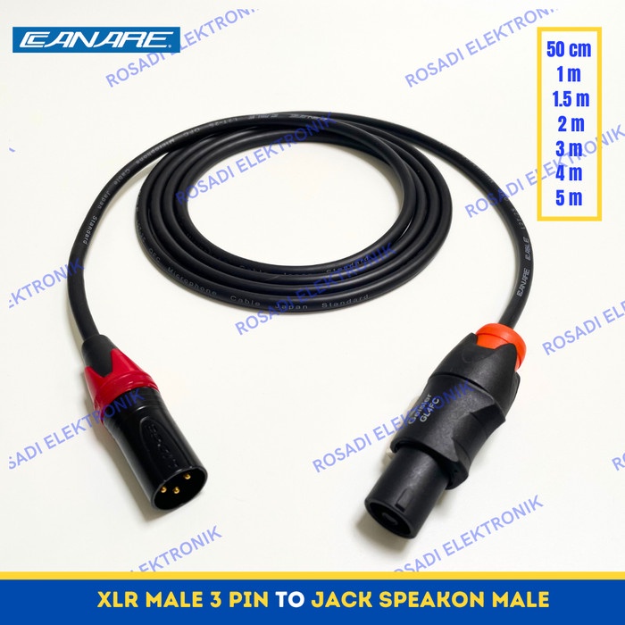 Speaker cable jack speaker to xlr canon male connector spikon plug ...