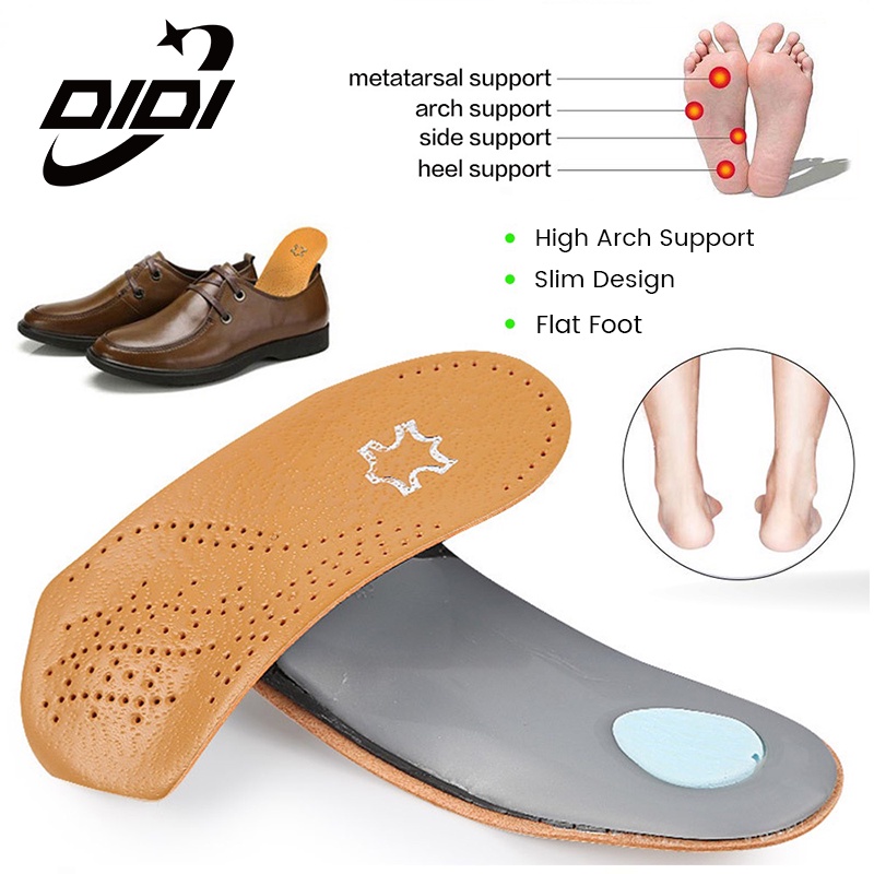 DIDI 1 Pair Orthopedic Insoles Arch Support Leather Orthotic Insole for ...