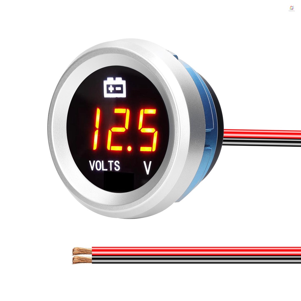 Kawamy Digital Voltmeter with Flashing Alarm Car Volt Detector 9-35V ...