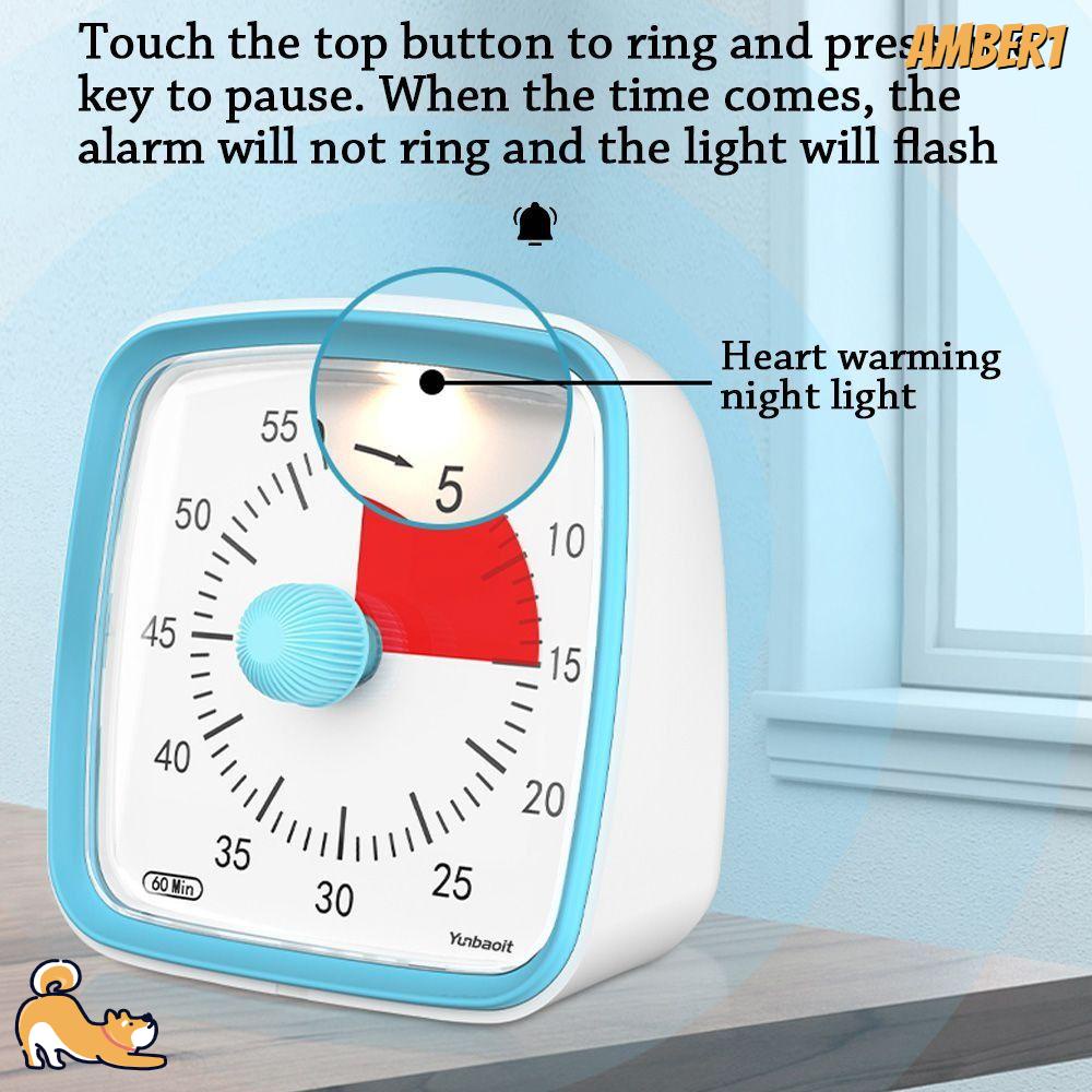 AMBER1 Classroom Timer, 60 Minute ABS Visual Timer, Portable Study Tool ...