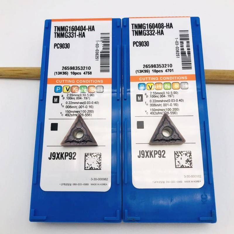 10PCS CNC Lathe tool TNMG160404 TNMG160408 HA PC9030 External Turning Tool CNC Carbide Insert ...