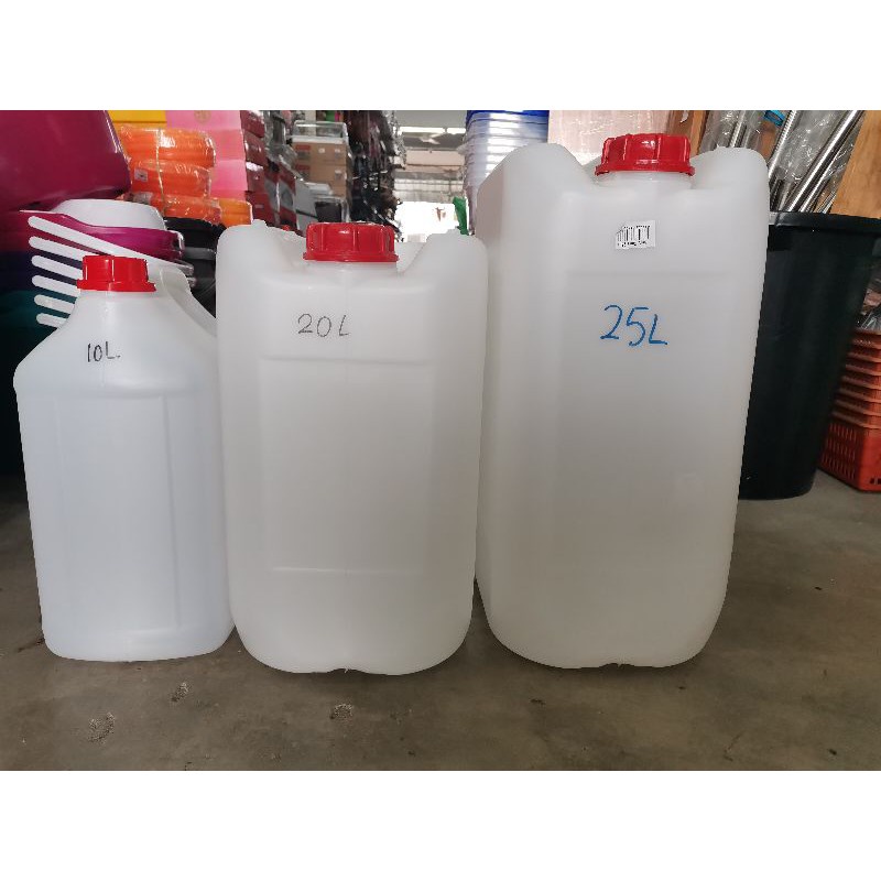 Water Jelly Can / Gallen [jenis tebal] 10L 20L 25L White Jery Can Empty Pail tong air putih baru ...