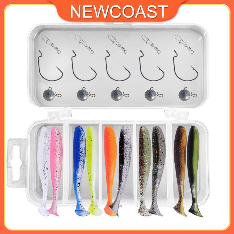 Umpan Set Fishing Lure Soft Plastic Lures Bait Set Two Color T Tail ...