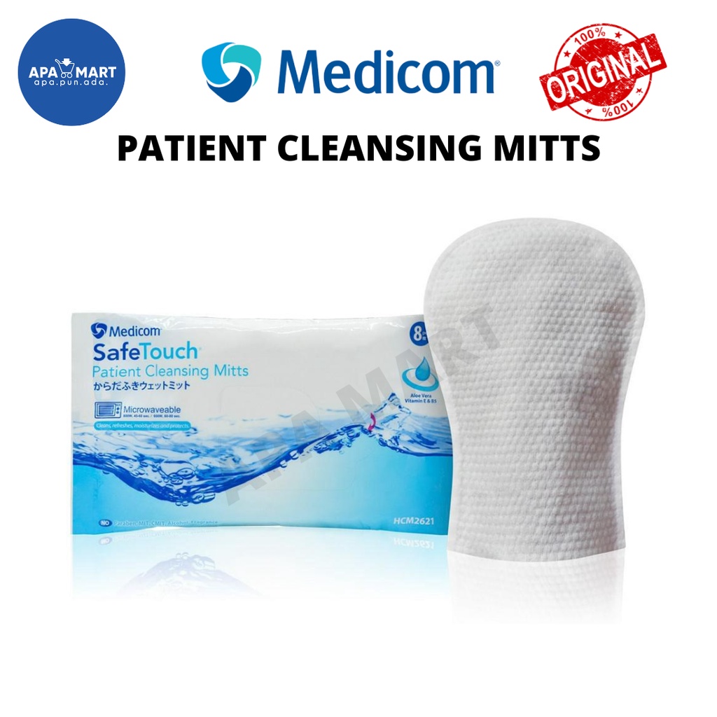 Medicom SafeTouch Patient Cleansing Mitts 8pcs Complete Bathing ...