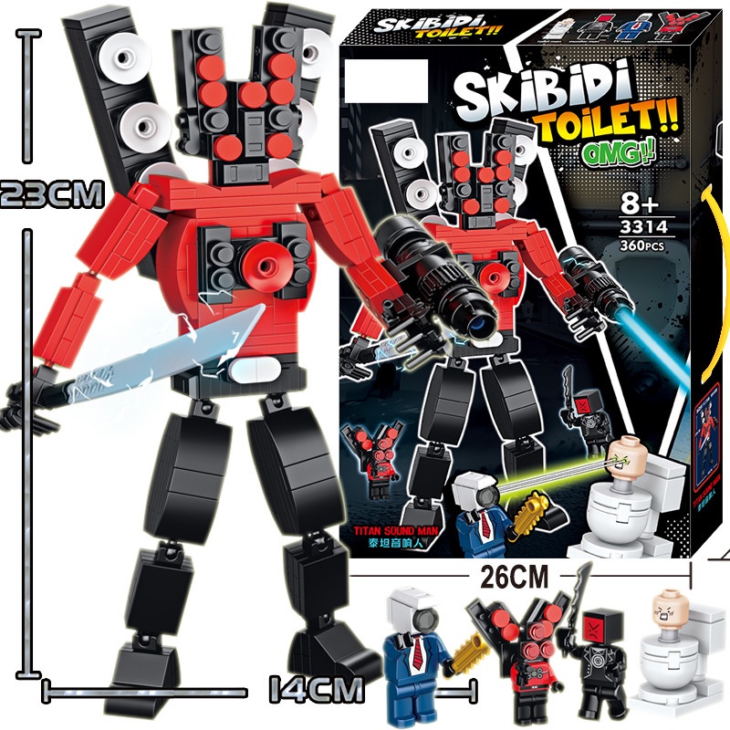 Skibidi Toilet Building Blocks Toilet Man Vs Monitor Man Building ...