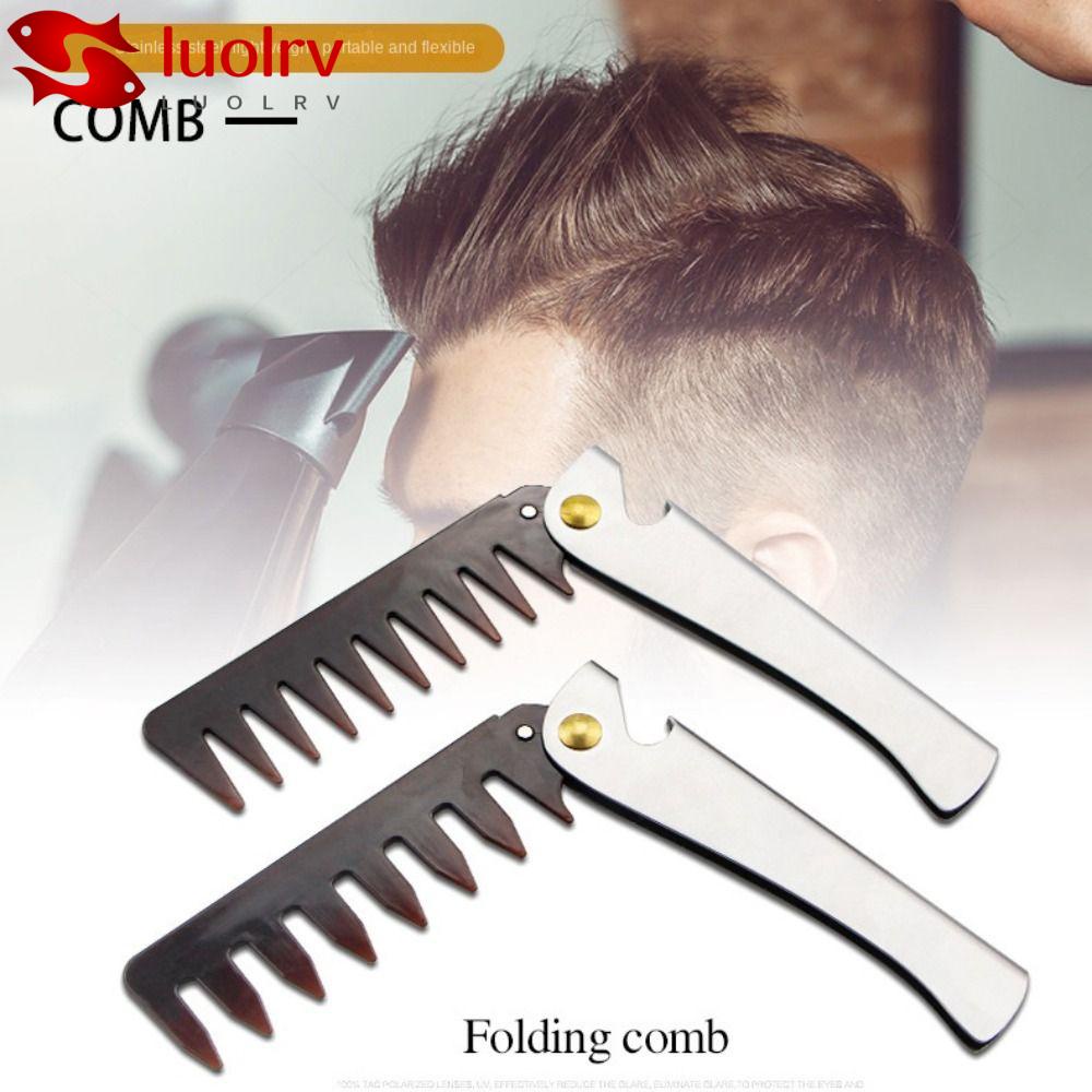 LUOLRV Oil Head Comb, Stainless Steel Vintage Handle Foldable Comb ...