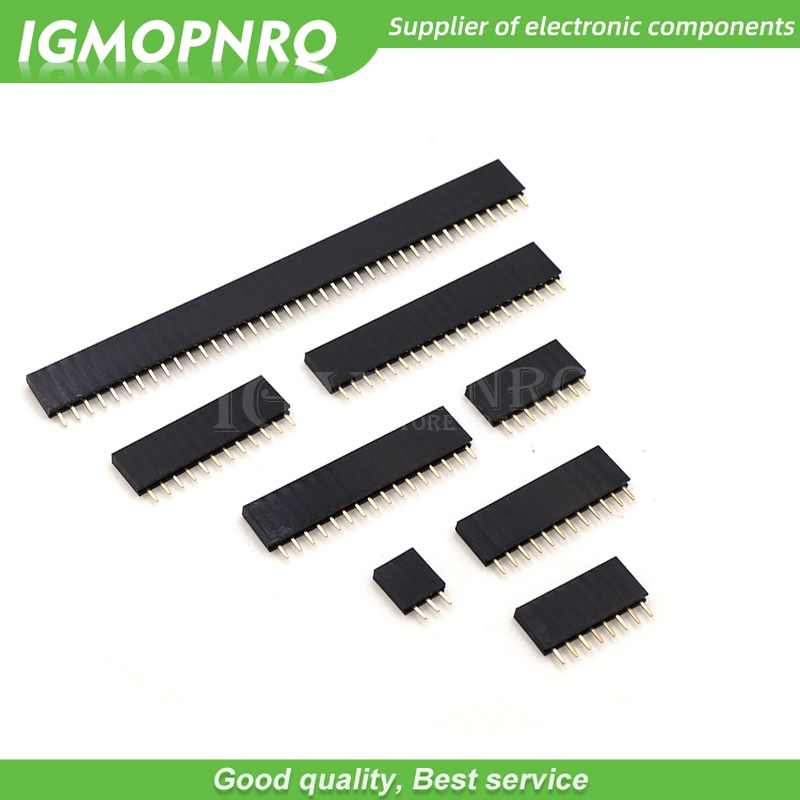 100PCS 2.54MM pitch single row female pin socket 4/5/6/7/8/9/10/12Pin ...