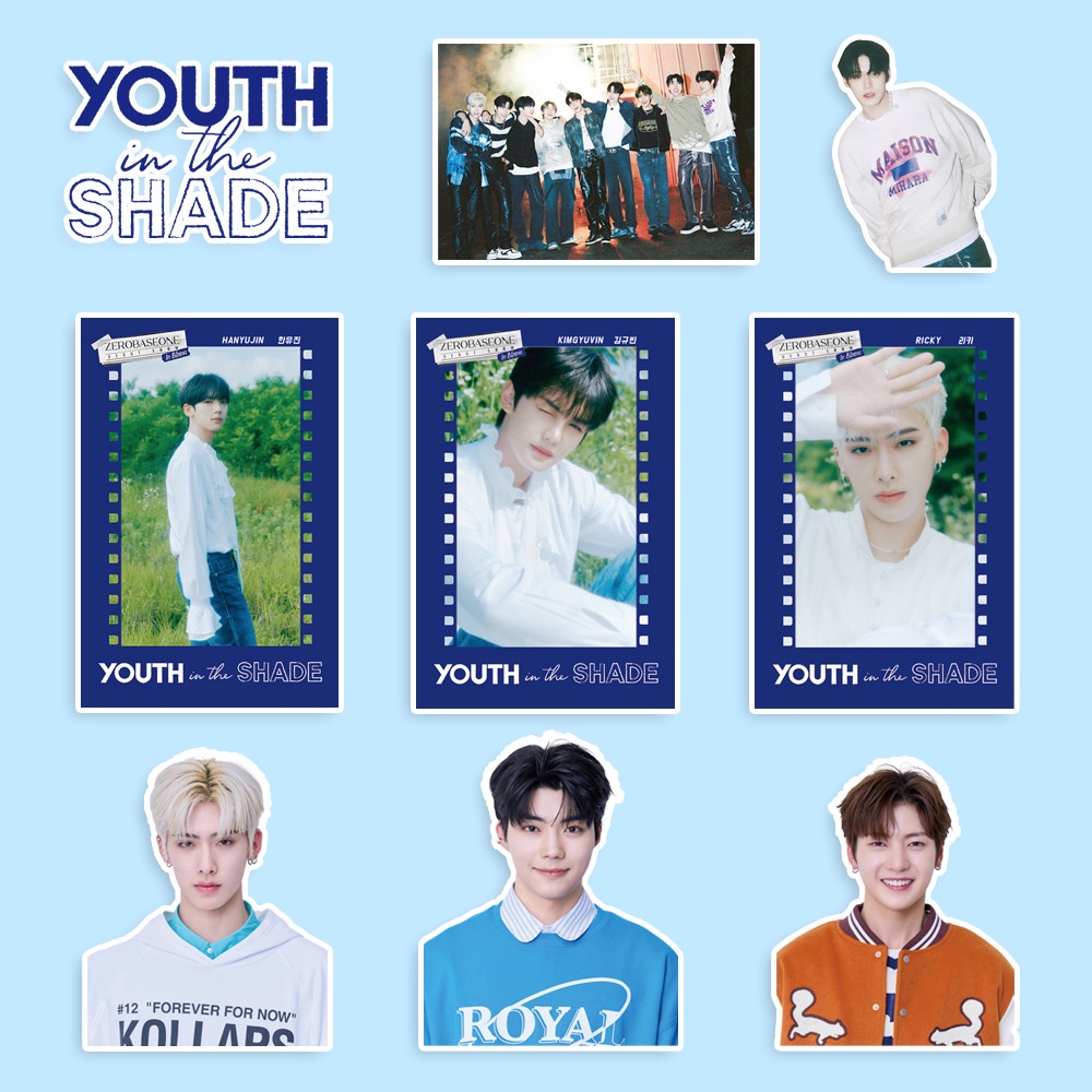 100pcs/set ZEROBASEONE ZB1 Album YOUTH IN THE SHADE Photo Print ...