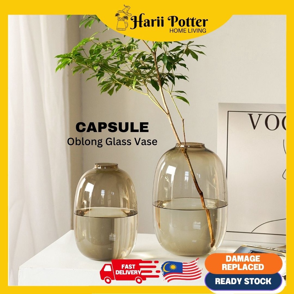 Aesthetic Nordic Premium Glass Vase Decoration Big Transparent Flower ...