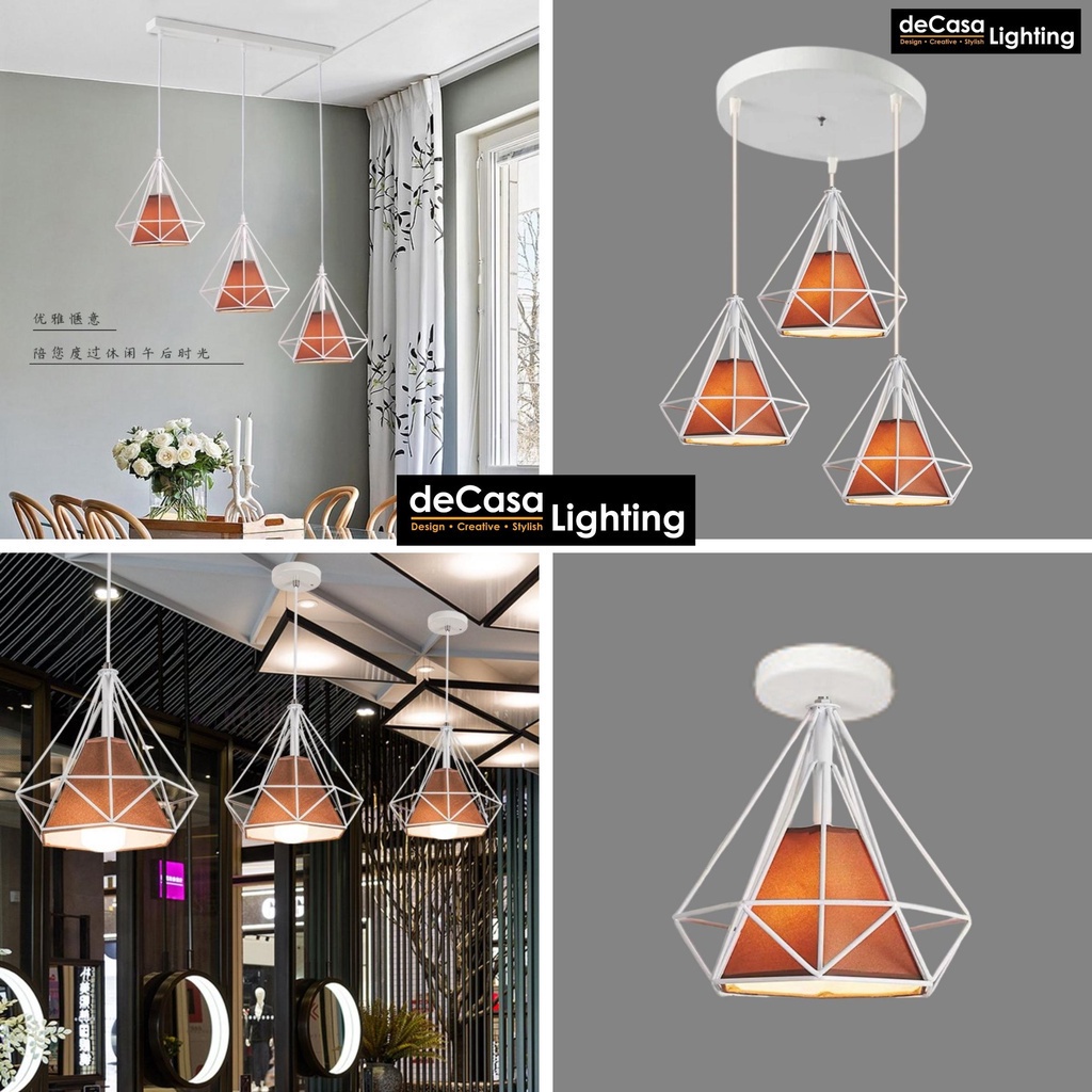 DECASA 3 IN 1 600MM LONG BASE Scandinavia Loft Design Pendant Light Diamond Ceiling Light (TY201 ...