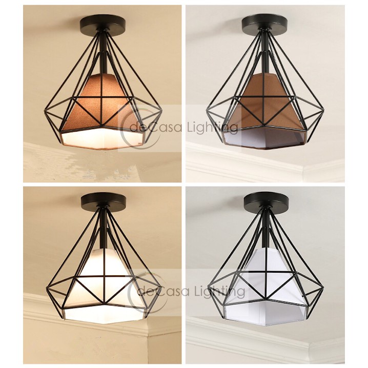 DECASA Loft Design Ceiling Light Diamond Lamp Shape Ceiling Lamps Lampu ...