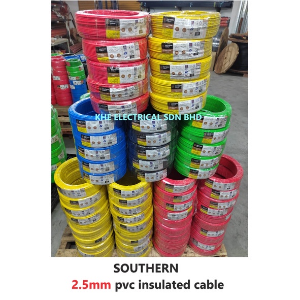 Southern 2.5mm pvc insulated cable - sirim & jkr approved # | Shopee ...