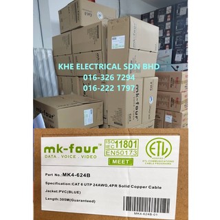 MK FOUR Cat 6 UTP 24 awg 4pairs network lan cable - 305 mtr | Shopee Malaysia