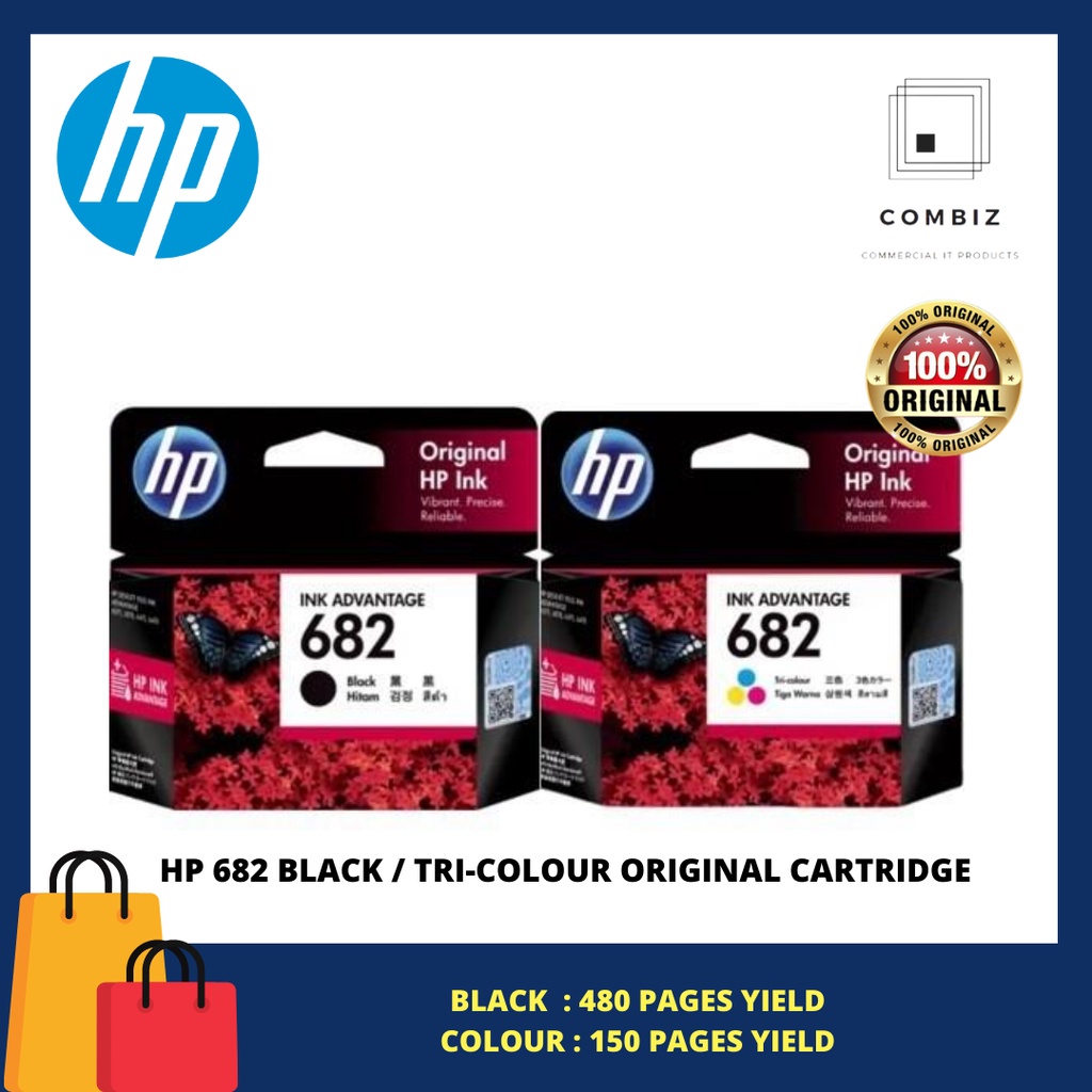 HP 682 Black / Color Original Ink Advantage Cartridge ( 3YM77AA ...