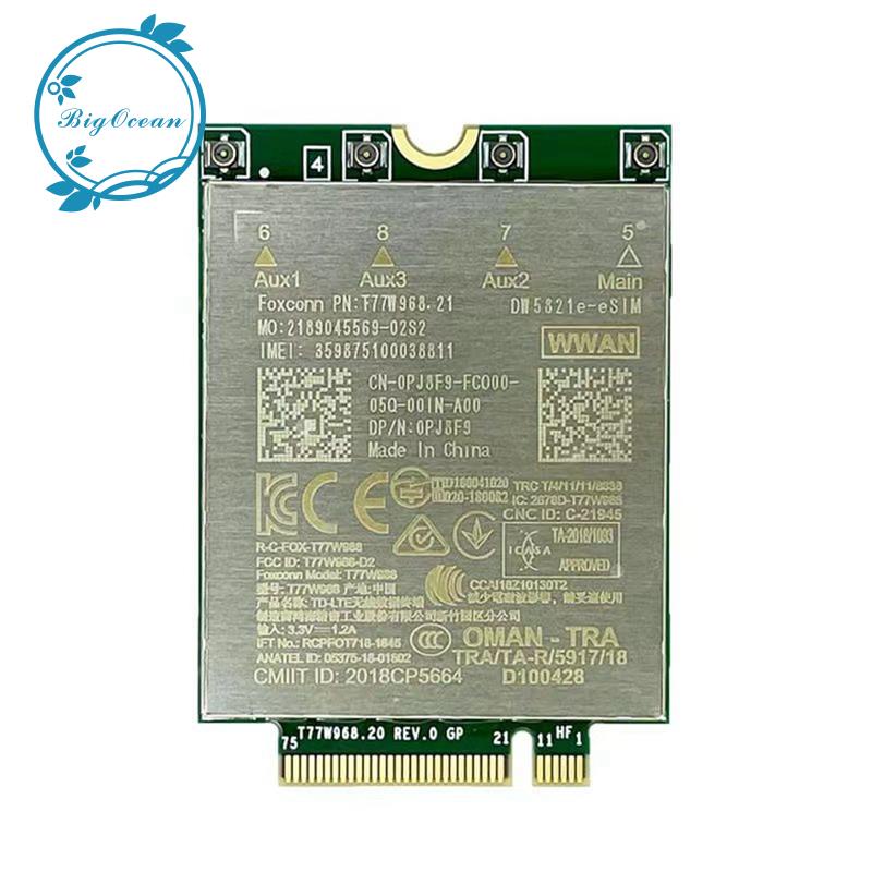 T77W968 for Dell DW5821E LTE Cat16 GNSS 5G WWAN Card Module Parts ...