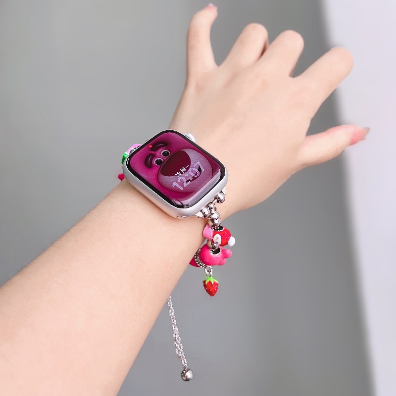 Cute Cartoon Bear Bracelet Watch Strap for iWatch 49mm 45mm 44mm 38mm ...