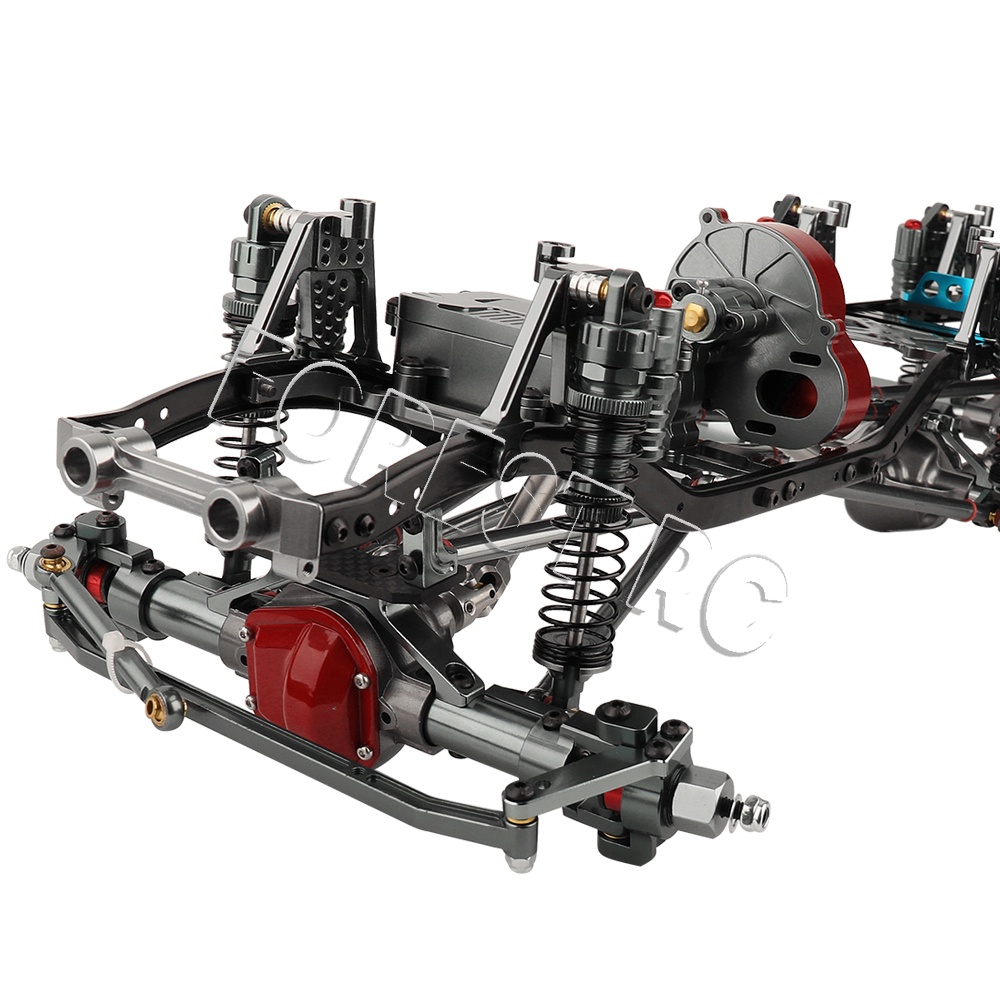 450mm Wheelbase 6x6 Chassis Frame Set with Transmission Front Middle Rear Complete Axle for 1/10 ...
