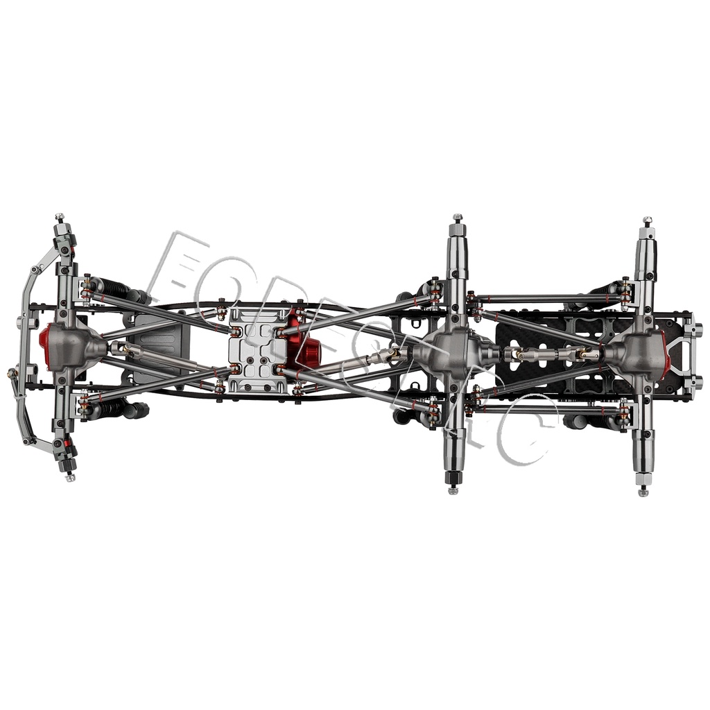 450mm Wheelbase 6x6 Chassis Frame Set with Transmission Front Middle ...