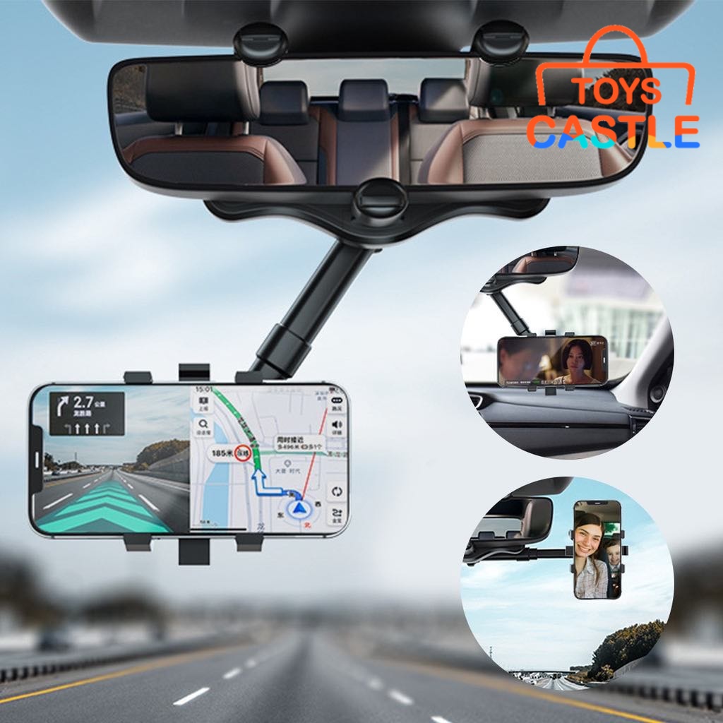 [Fast Shipping] Car Mirror Clip Phone Holder Anti Shock In-Car Rear ...