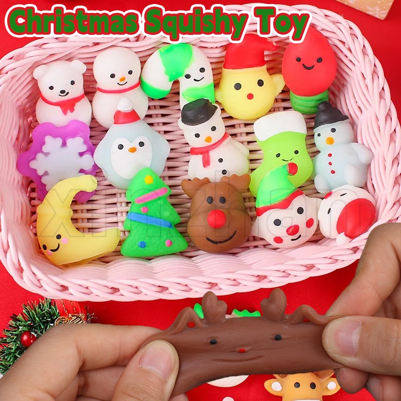 Kawaii Cute Snowman Elk Bell Anti-Stress Squeeze Toys / Children ...