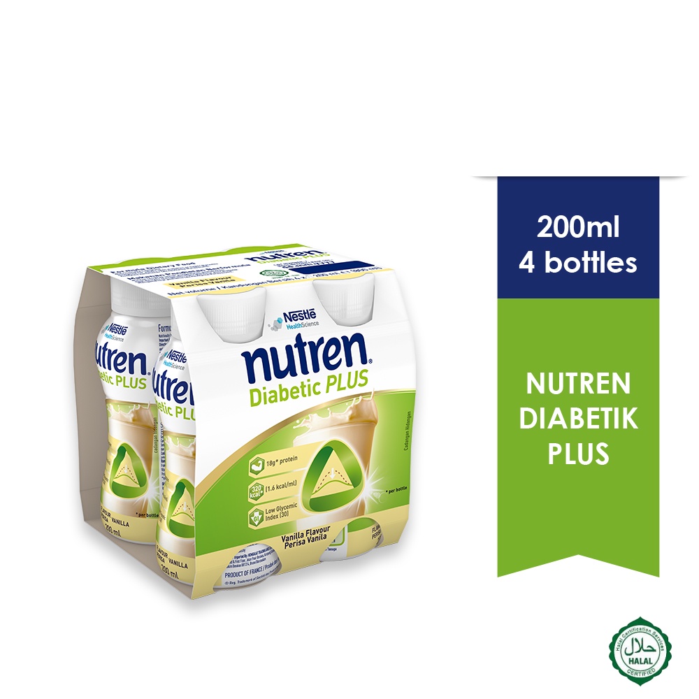 NUTREN DIABETIK PLUS Vanila Flavor 4 x 200ml (Cluster) [EXP: MAY'25 ...