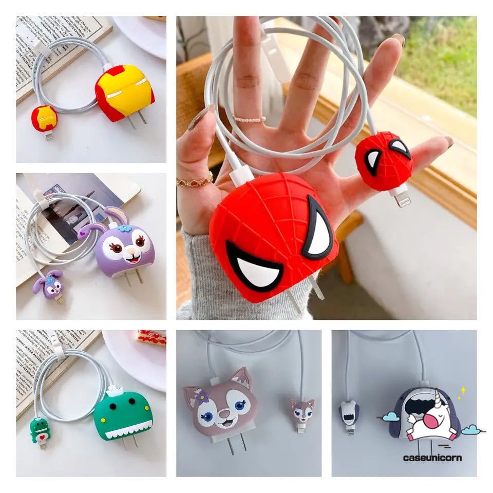 Cute Little Dinosaur Disney Spiderman Cable Protector Compatible Case ...