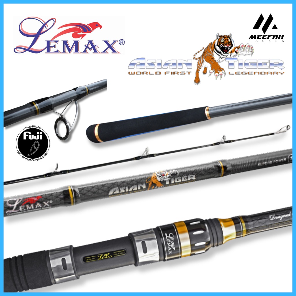 LEMAX ASIAN TIGER ROD Fishing Rod Spinning BAITCASTING BC Joran Pancing ...