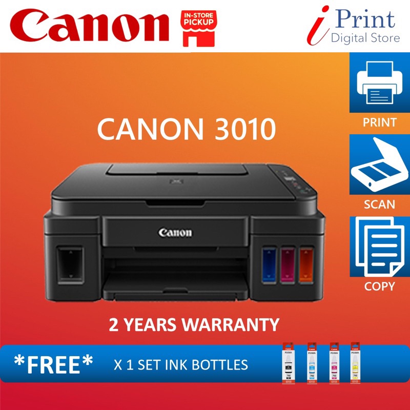 CANON PIXMA G3010 REFILLABLE INK TANK ALL IN ONE PRINTER WIRELESS COLOR PRINTER [ PRINT/SCAN ...