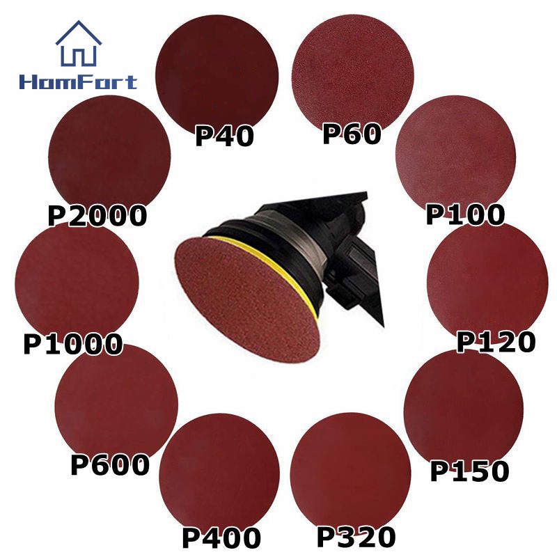 3/4/5Inch 75mm Sanding Discs Round Shape Sandpaper 60-2000 Grit Hook ...