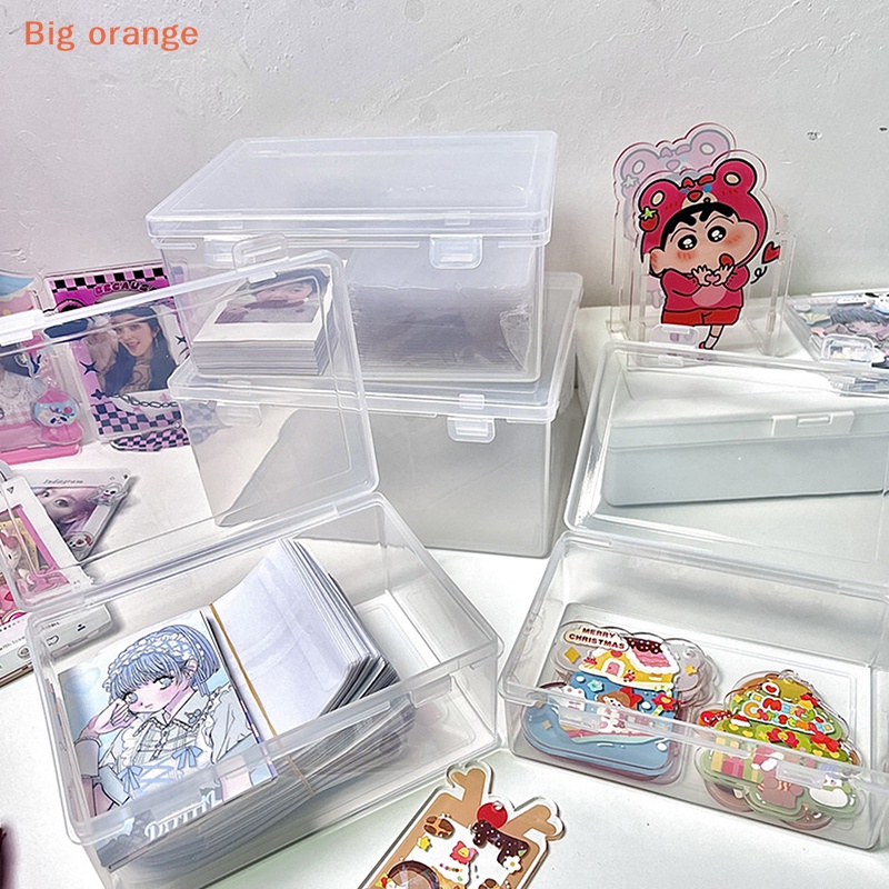 [Big orange] INS Transparent Plastic Storage Box Photocards Holder Desk ...