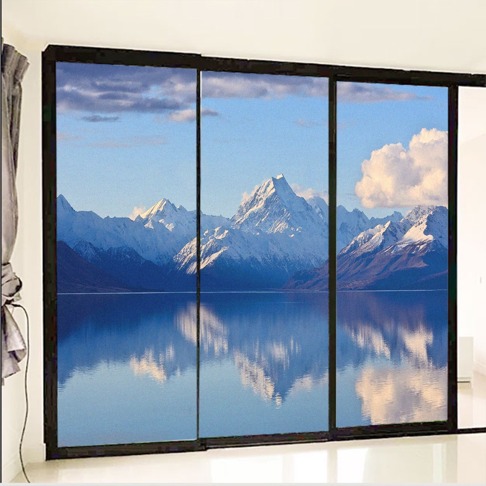 Window Film Privacy Snow Mountain Decorative Glass Sticker UV Blocking ...