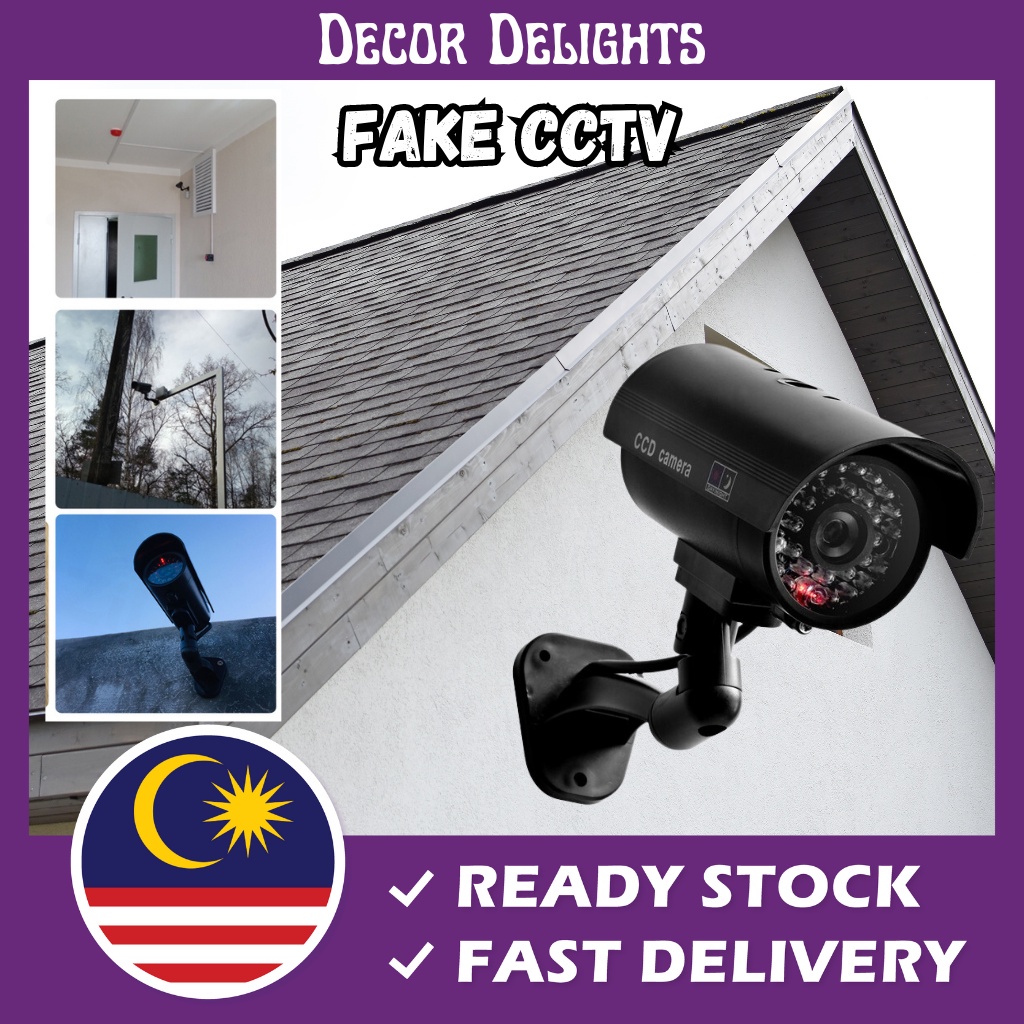 READY STOCK IN MALAYSIA Fake Dummy Simulation LED CCTV Wireless ...