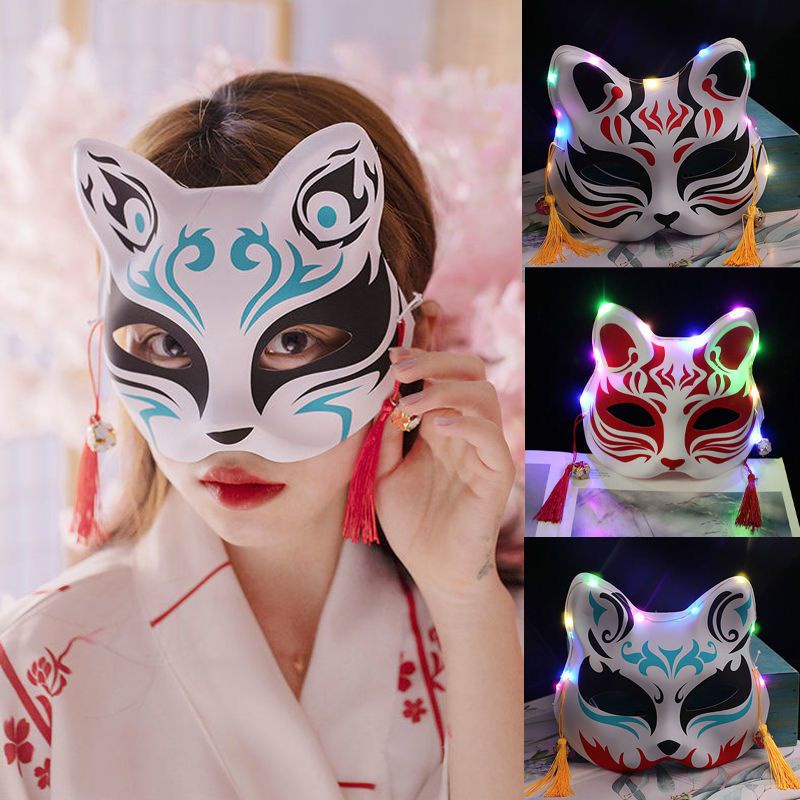 Wind the fox mask luminous fox cats half face the Wind fox mask ...