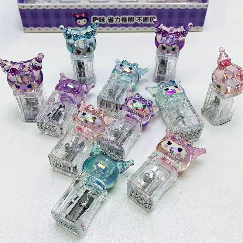 Sanrio Crystal Laser Kuromi pencil sharpener mini cartoon cute Penknife ...