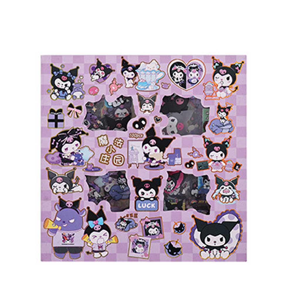 100 Sheets Sanrio Cute Stickers Transparent Cartoon Sticker Gift Box ...