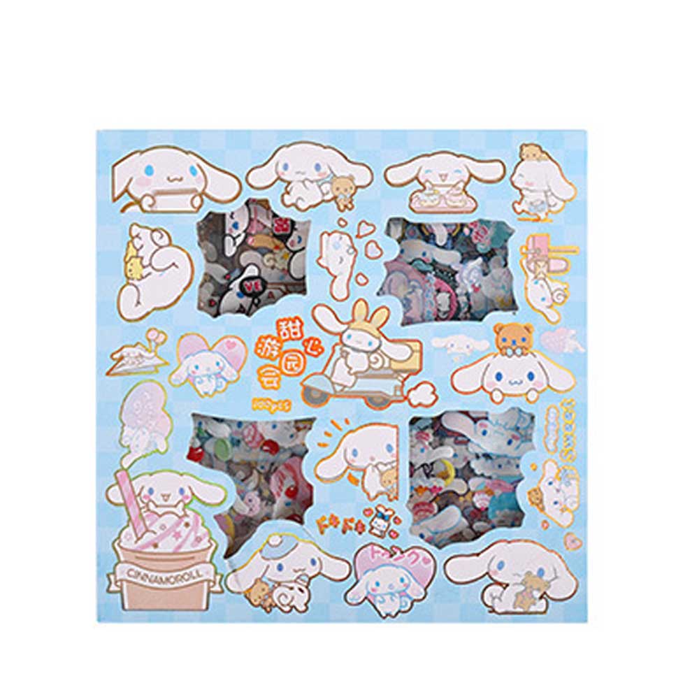 100 Sheets Sanrio Cute Stickers Transparent Cartoon Sticker Gift Box ...