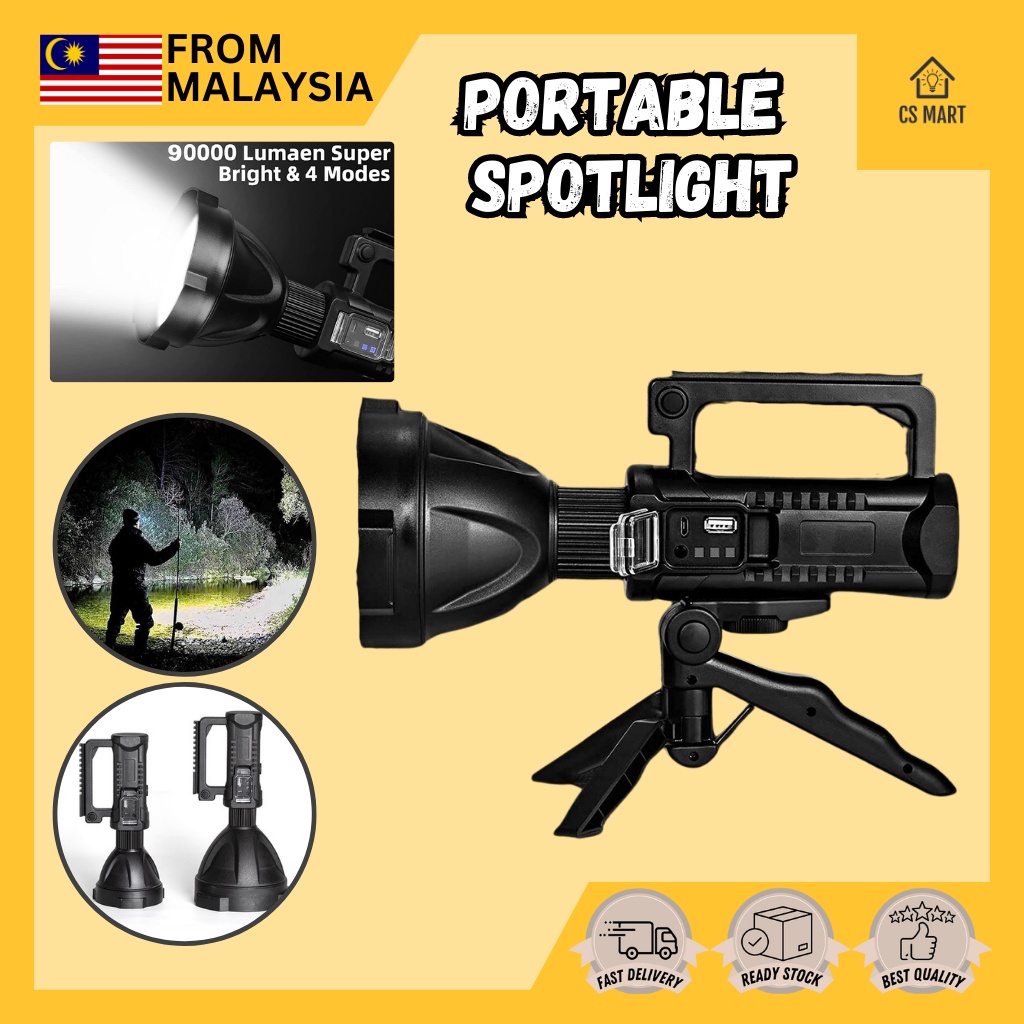 LED Super Bright Torch Light Portable Rechargeable Spotlight Camping ...