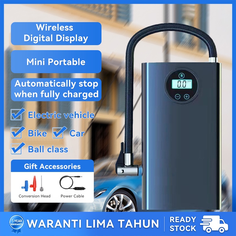 Portable Air Pump Tyre pam tayar kereta motor Car Motorcycle Bicycle ...