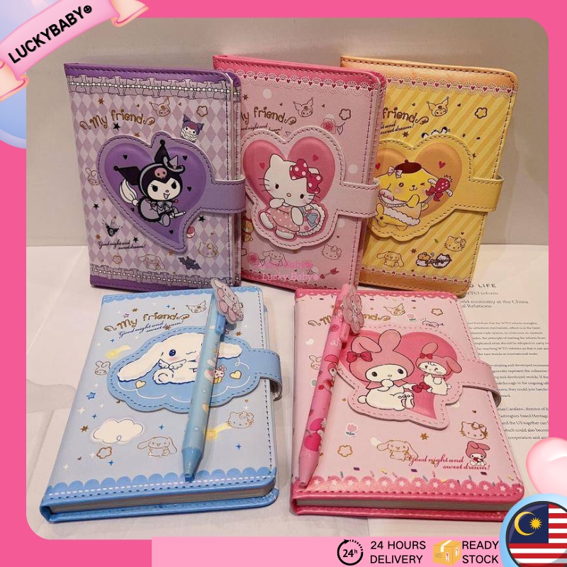 Anime Notebook Set Cute Pompompurin MyMelody Handbook Diary Creative ...