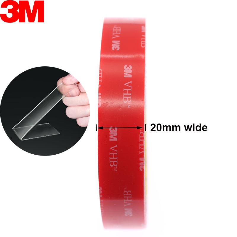 3M VHB 4910 Double Sided Tape High Temperature Transparent Clear Acrylic Foam Adhesive 1.0MM ...