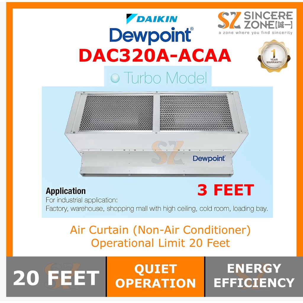 DAIKIN AIR CURTAIN DEWPOINT DAIKIN AIR CURTAIN DEWPOINT DAC320A-ACAA ...