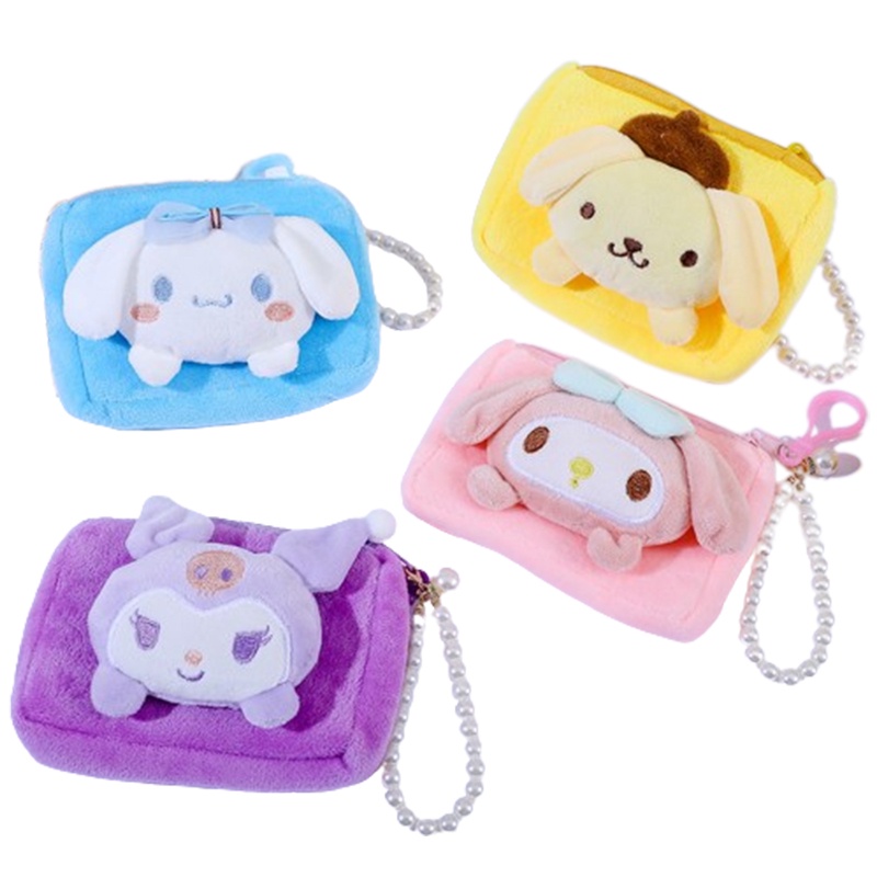 Cute Kawaii Plushie Key Ring Sanrio Kuromi Melody Cinnamoroll Plush Toy ...