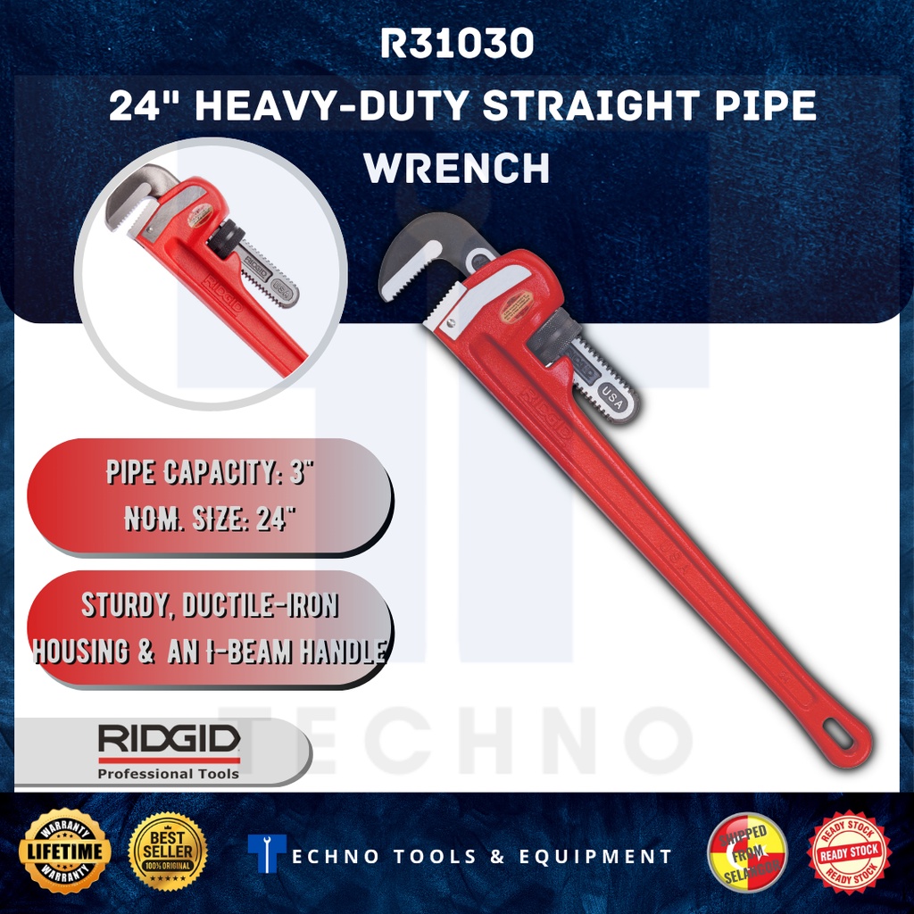 RIDGID 31030 24" Heavy-Duty Straight Pipe Wrench - 100% ORIGINAL ...