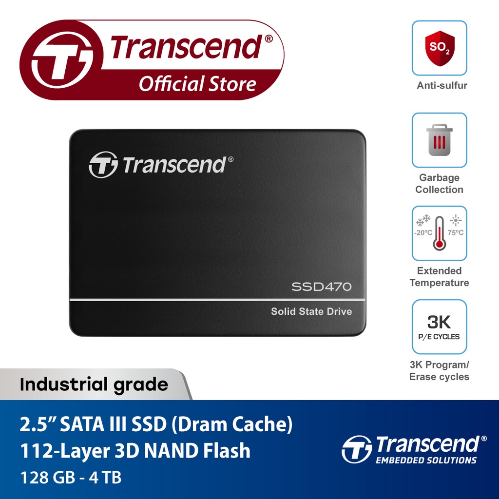 Transcend SSD470K 2.5" SATA & PATA SSDs (128GB/256GB/512GB/1TB/2TB/4TB) | Shopee Malaysia