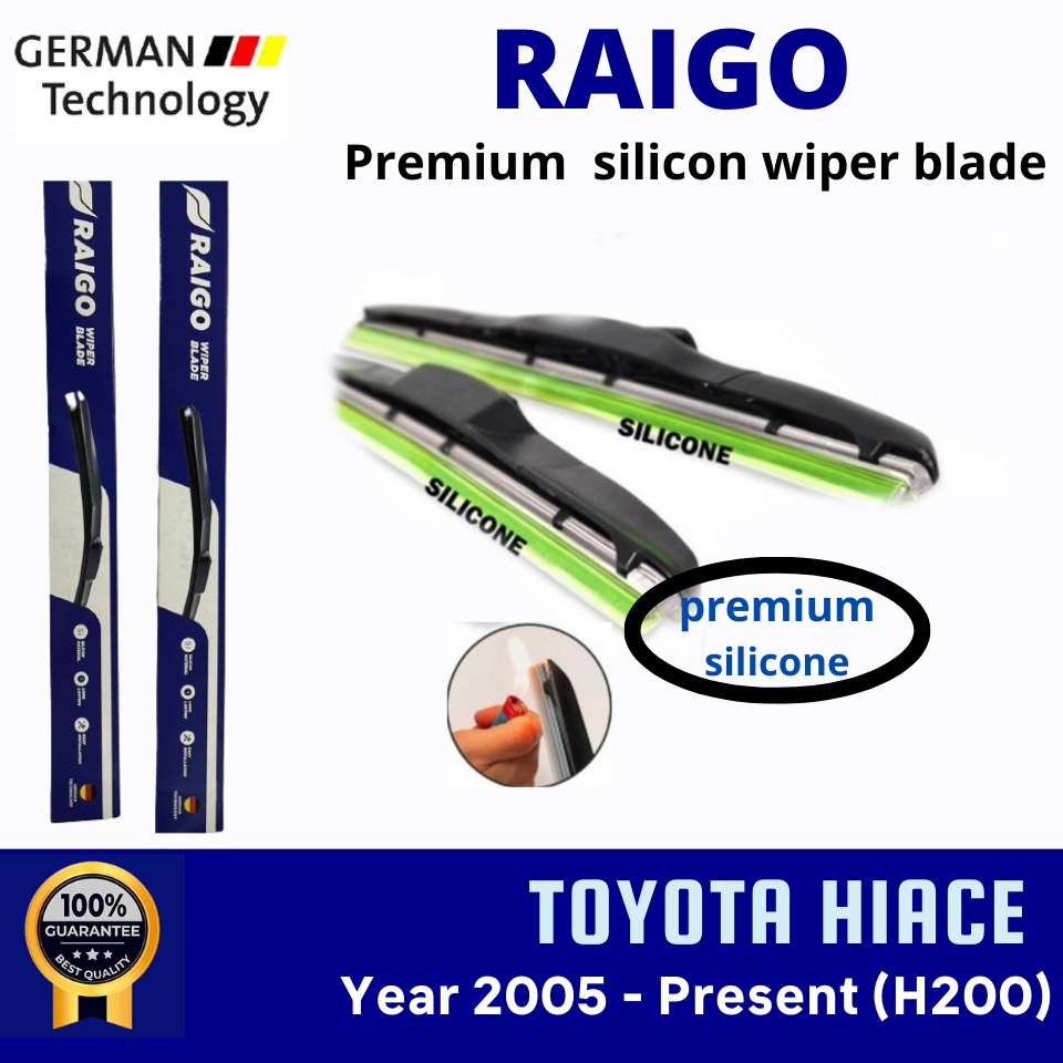 GERMANYRAIGO Premium Silicone Wiper Blade - Toyota Hiace (H200), year ...