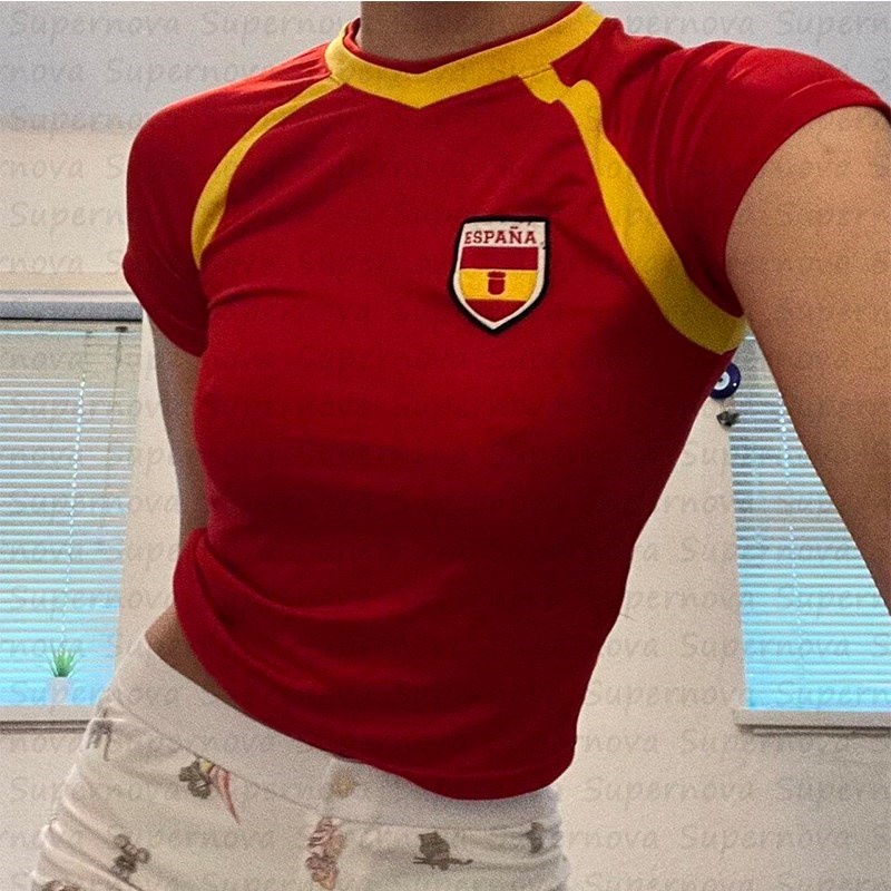 Summer Retro Punk Women's Street Garbage Y2K Sports Leisure Embroidery ...