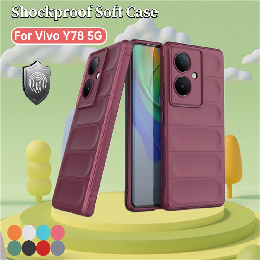 Shockproof Silicone Soft Case For Vivo Y78 Y27 2023 Vivoy78 5G Plain ...